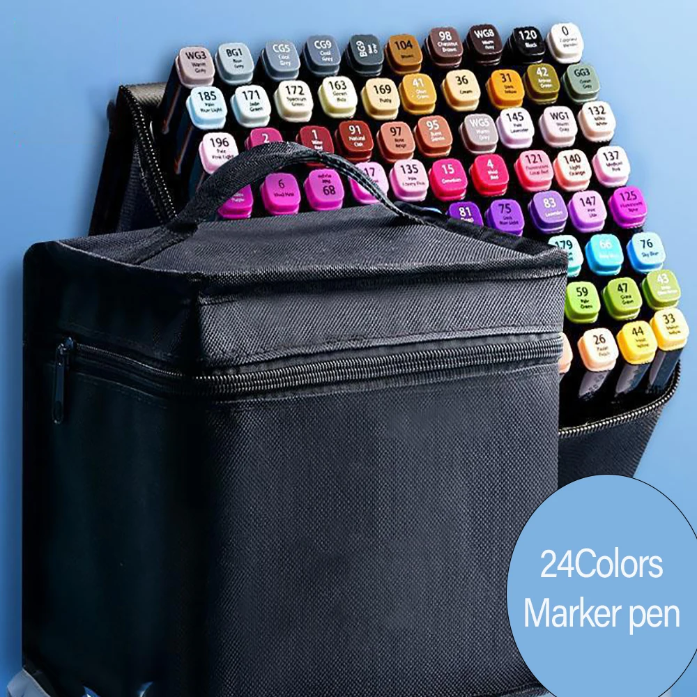 24Colors-Double-Headed-Art-Marker-Pen-Set-for-Draw-Sketching-Oily-Based ...