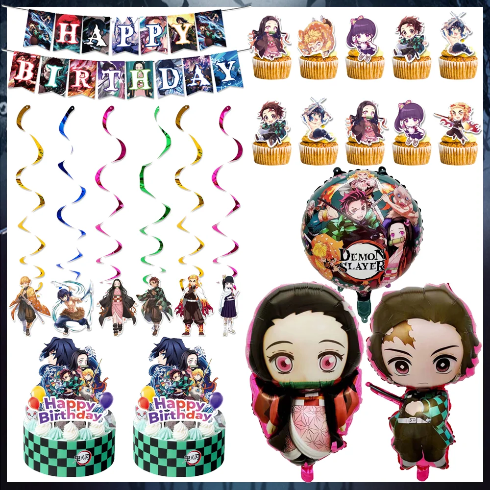 Kimetsu-No-Yaiba-Cake-Toppers-Demon-Slayer-Theme-Cake-Decor-For-Baby ...