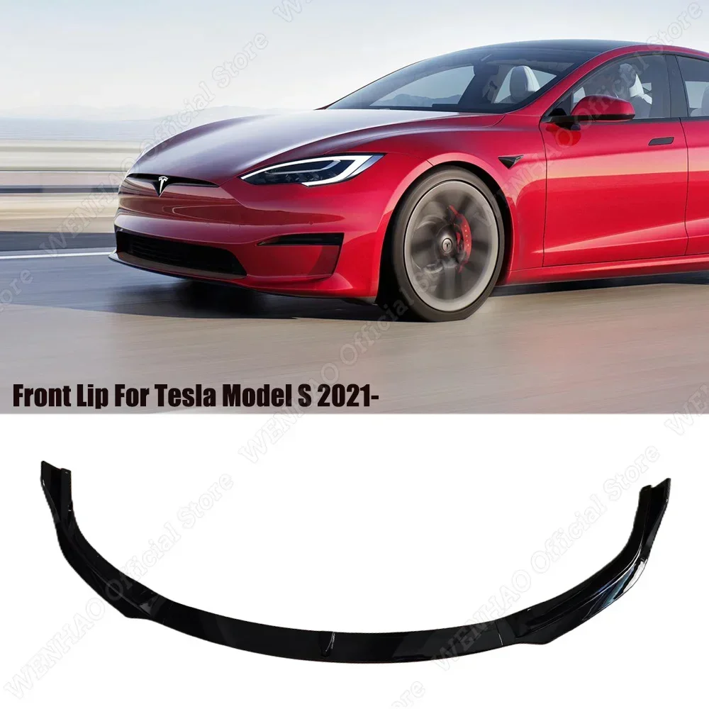 For-Tesla-Model-S-Model-S-Plaid-Car-Front-Bumper-Lip-Deflector-Lips ...