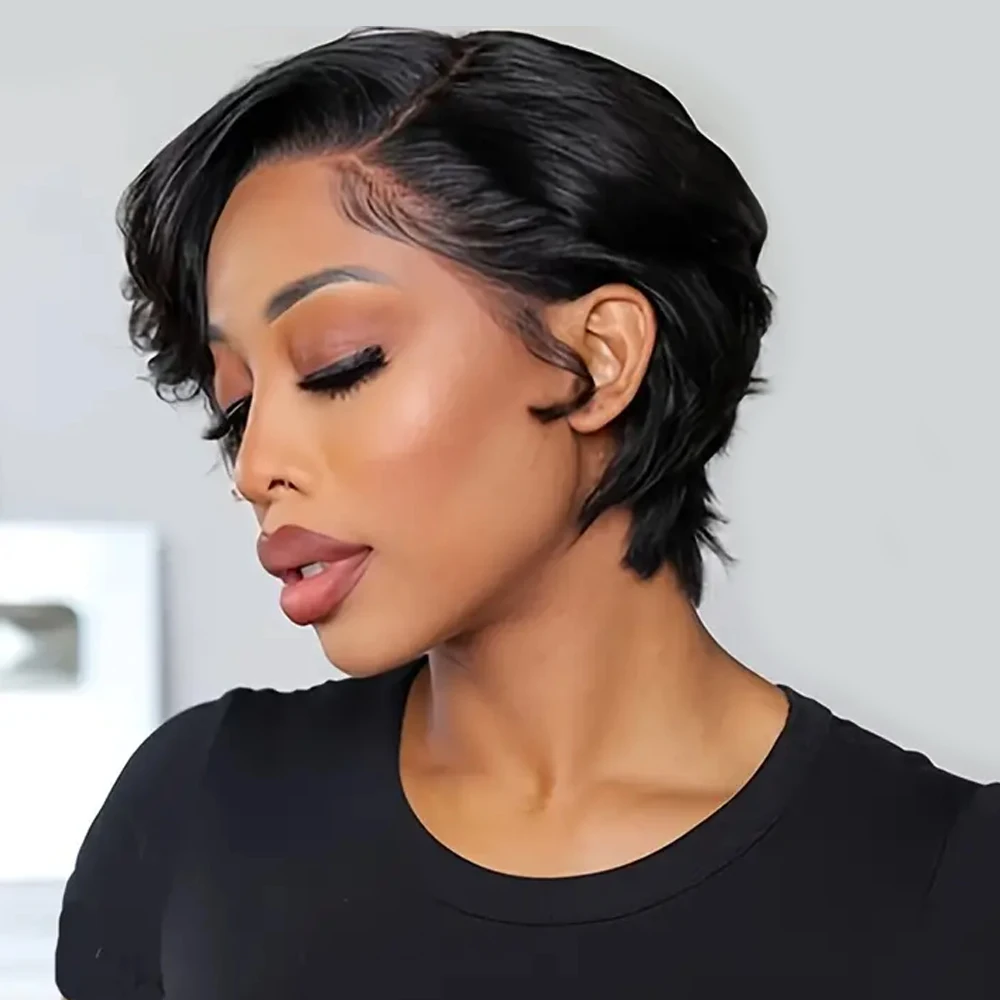 13X4 Human Hair Lace Frontal Wig Natural Color Brazilian Human Hair ...