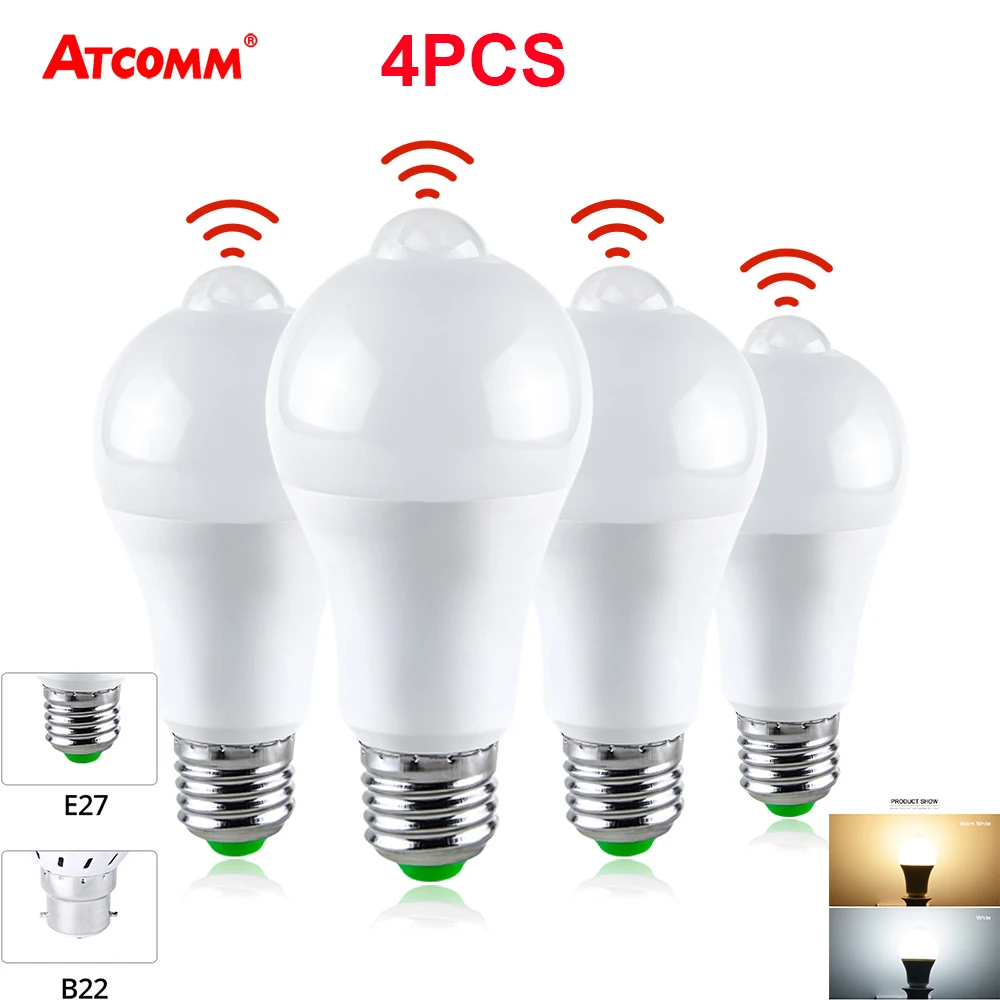 Pir Led Light Bulb E27 B22 Motion Sensor 12w 15w 18w 20w Led Lamp Bulbs ...