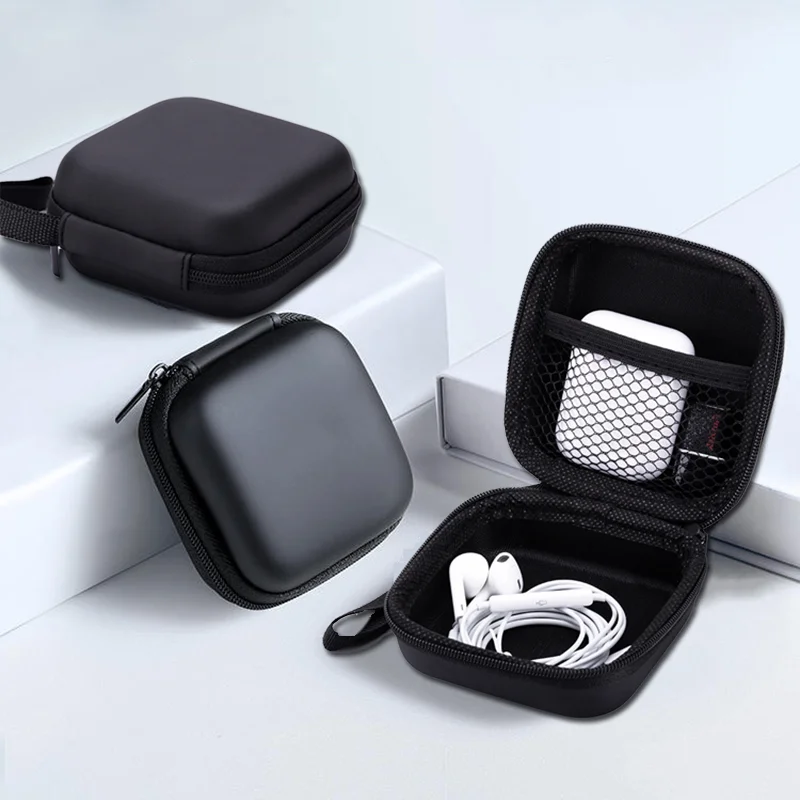Headphone Case Bag with Lanyard Earphone Box Storage for Memory Card ...