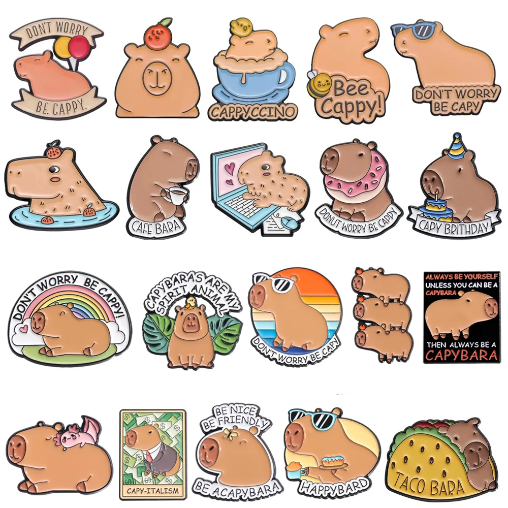 Lindo-broche-de-Capybara-Be-Happy-Bath-Coffee-Capybara-Computer-Pistol ...