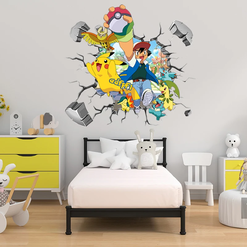 Generic Pokemon Wall Stickers Ash Ketchum Pikachu Poster Children's ...