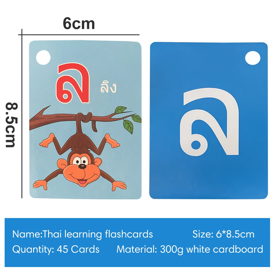 Abc Flash Cards Thai Alphabet Flashcards Bundle (Consonants And Vowels ...