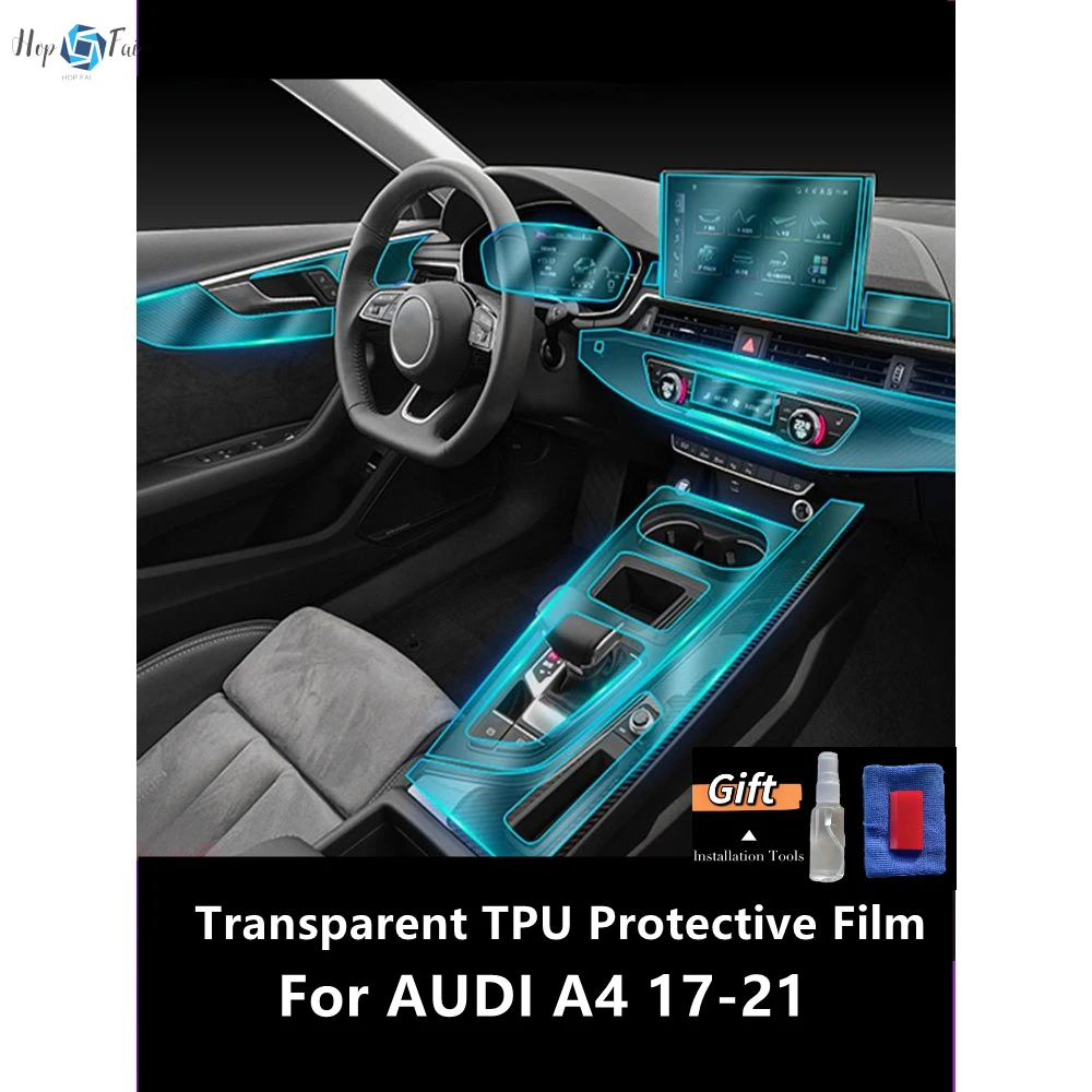 For-AUDI-A4-17-21-Car-Interior-Center-Console-Transparent-TPU-Protective-Film-Anti-scratch ...