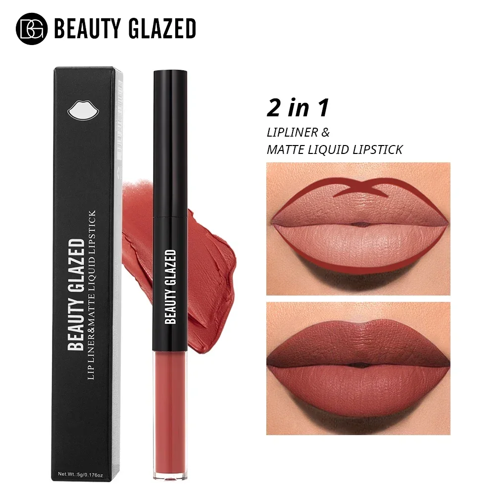 Beauty-Glazed-2-In-1-Matte-Lipliner-Long-Lasting-Lipstick-Waterproof ...