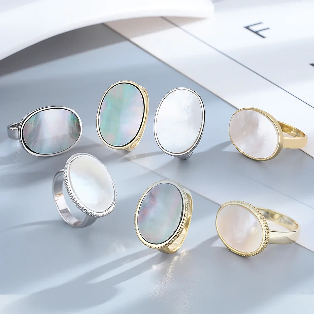 Vintage-Natural-Shell-Ring-925-Sterling-Silver-Simple-Rings-Luxury-Fine ...