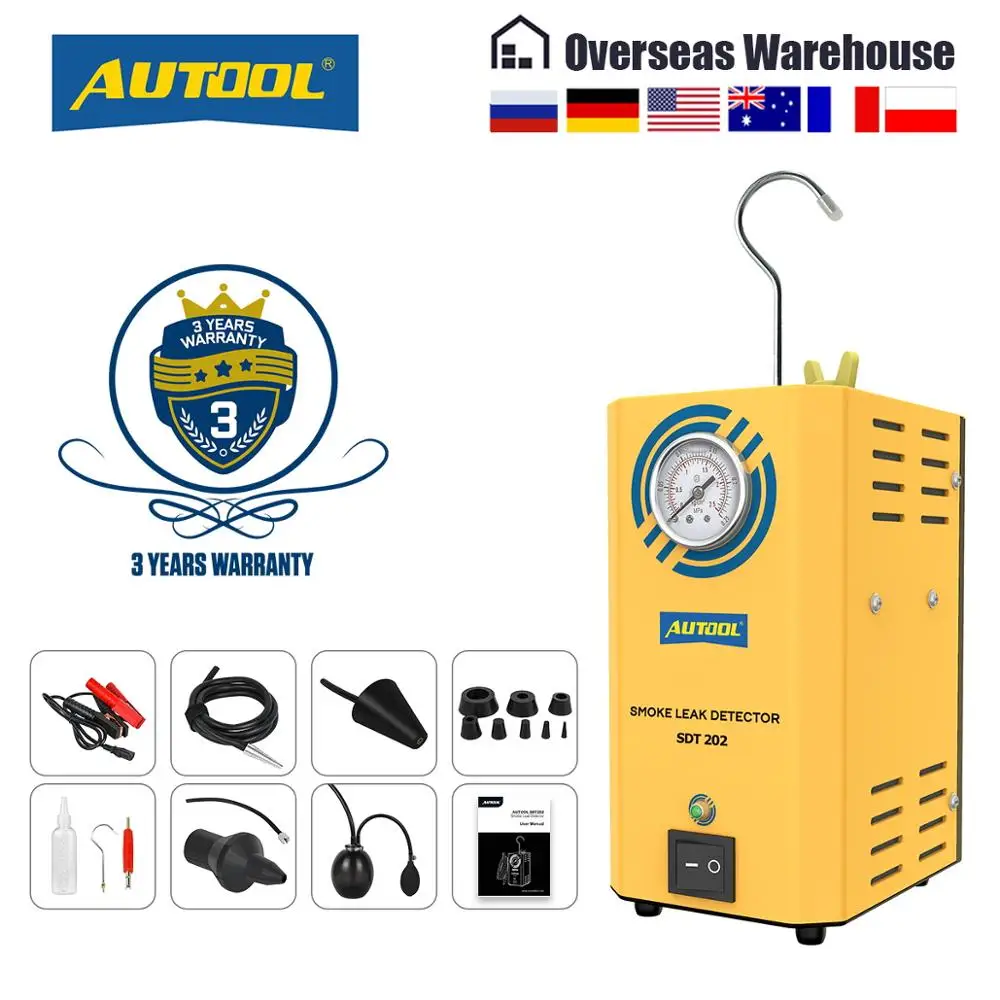 AUTOOL SDT202 Car EVAP System Smoke Detector Tester Pipe Leak Locator ...