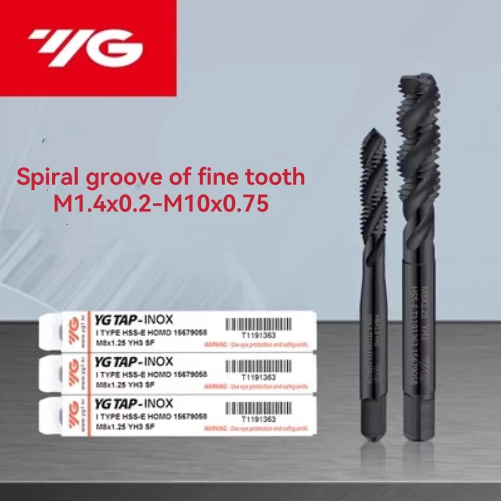 Korean-YG-metric-fine-tooth-Spiral-Fluted-Tap-stainless-steel-special-machine-tap-black-Spiral ...