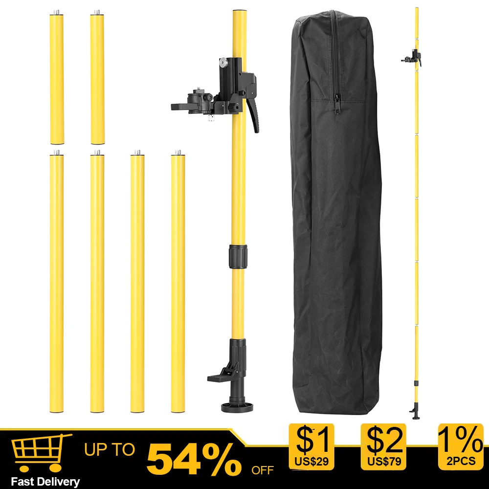 Max 4.2m Height Adjustable Line Laser Level Stand Bar Telescopic Pole ...