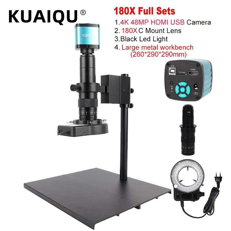 4K-48MP-Video-Microscope-HDMI-USB-Industrial-Microscope-Camera-1-130X ...