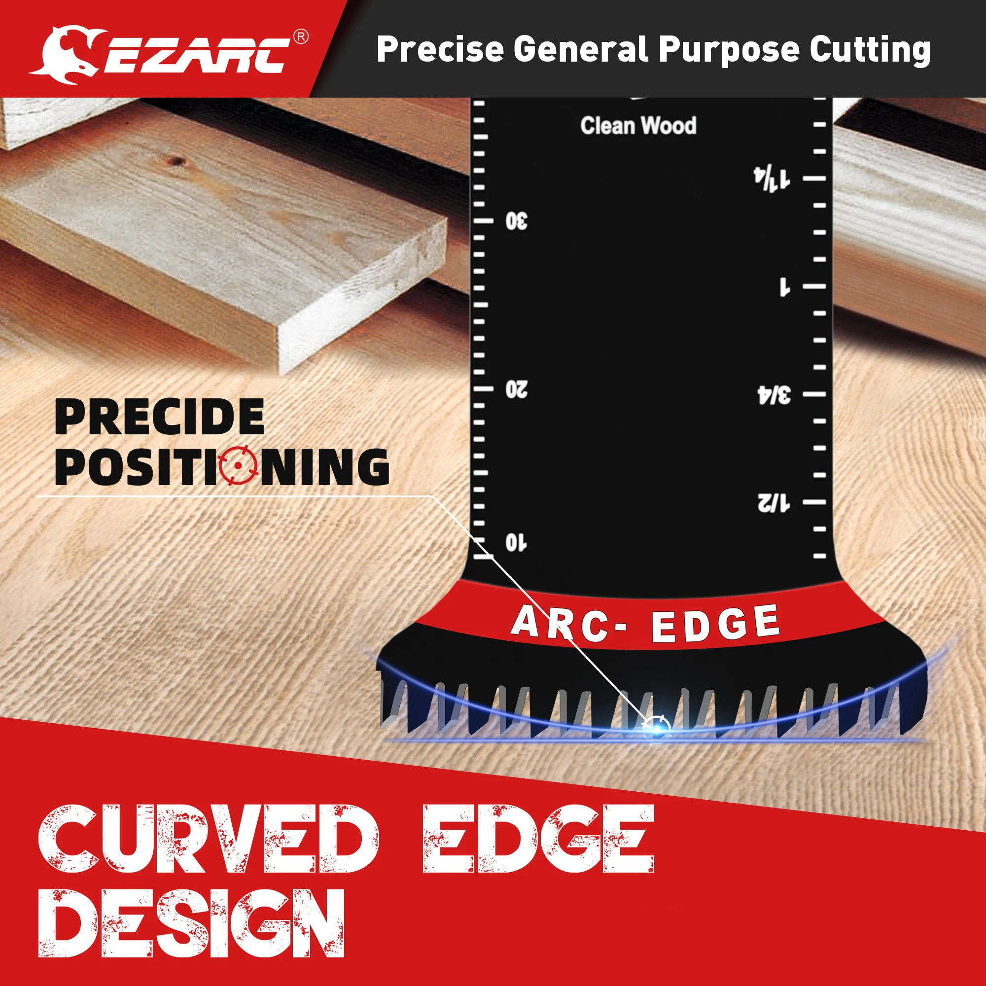 EZARC 일본 톱니 톱날, 매우 긴 아크 에지 멀티툴 블레이드, 목재, 플라스틱용 클린 컷, 10 개 - 티몬