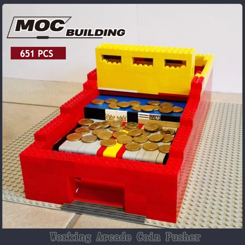 GBC Module Working Arcade Coin Pusher MOC Building Blocks Motor ...
