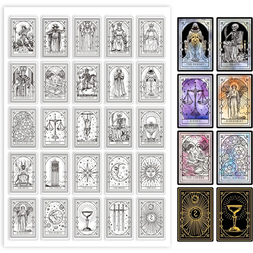 Tarot Stamps GLOBLELAND Tarot Cards Clear Stamps For Cards Making ...