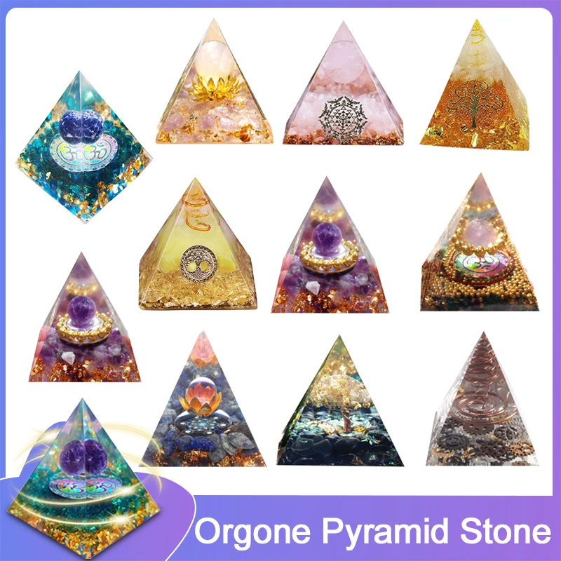 Natural Stone Orgonite Crystals Pyramid Amethyst Orgone Amethy Energy ...