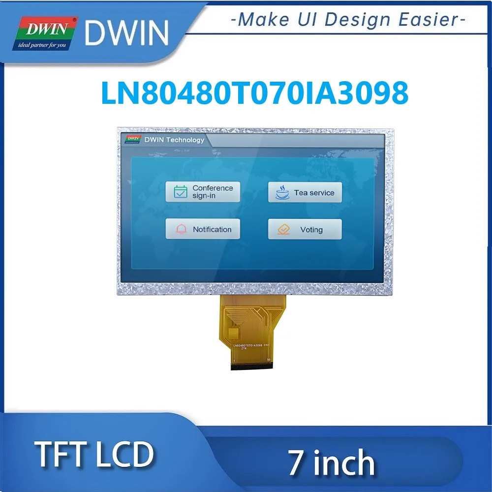 DWIN Hot-selling 7 Inch 800x480 RGB 50PIN 300nit TN TFT LCD Display ...