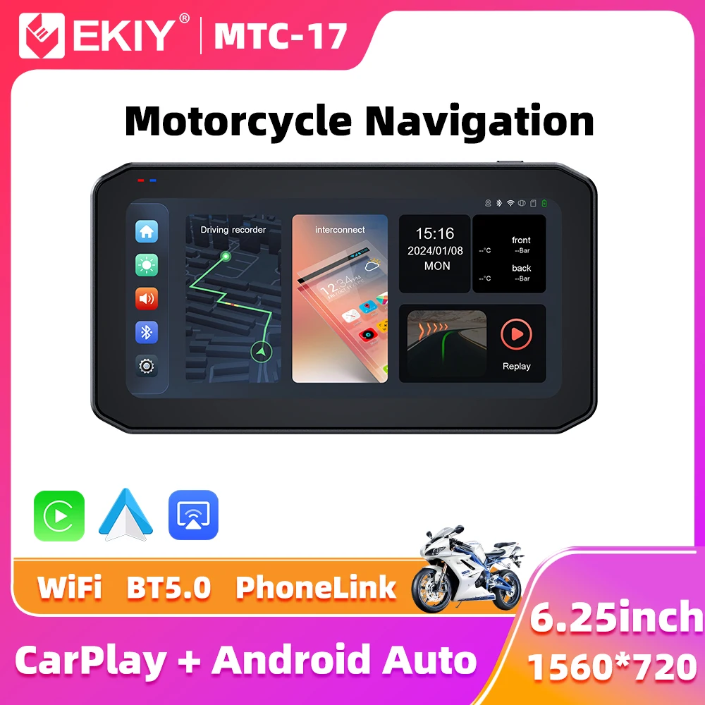 Ekiy-sem-fio-carplay-moto-android-auto-6-25-port-til-digital-painel-da ...
