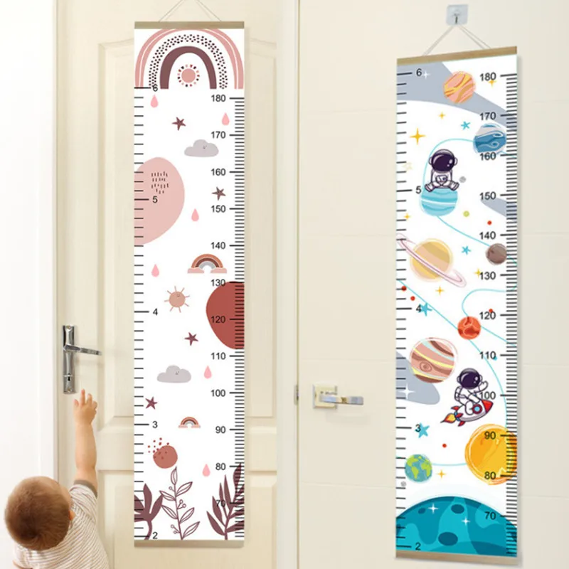 Growth-Chart-Nonwoven-Wood-Wall-Hanging-Rainbow-Height-Rule-Inch-Meters ...