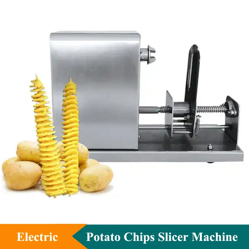 Electric-Stainless-Steel-Twister-Potato-Cutter-Machine-Kitchen-Fruit-Vegetable-Rotary-Slice ...