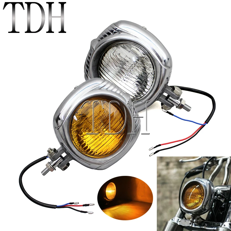 Motorcycle Electroline Vintage Headlight for Harley Dyna Sportster XL ...