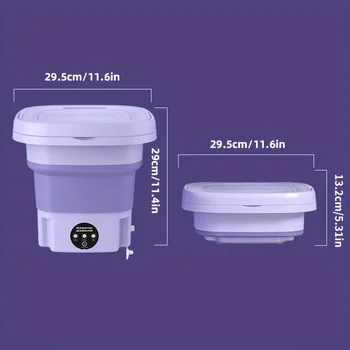 8L Portable Folding Washing Machine Bucket for Clothes Socks Underwear ...