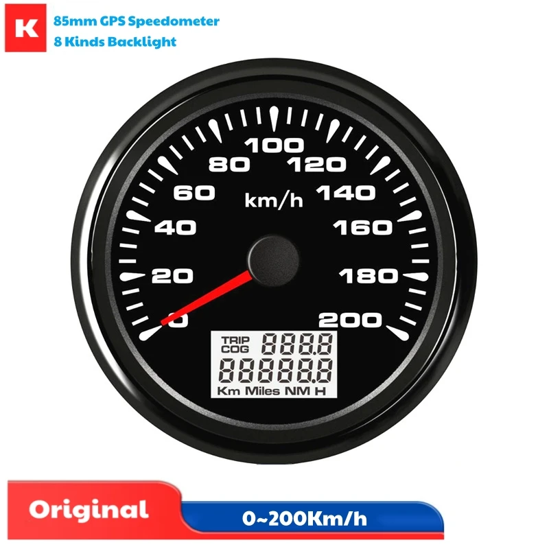 85mm 0-200Km/H GPS Speedometers Odometers Black Speed Indicators 9 ...