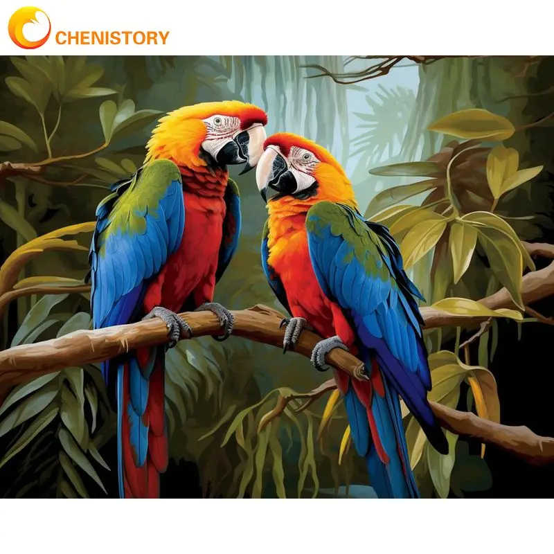 CHENISTORY-Acrylic-Painting-By-Numbers-Handmade-Parrots-For-Adults ...