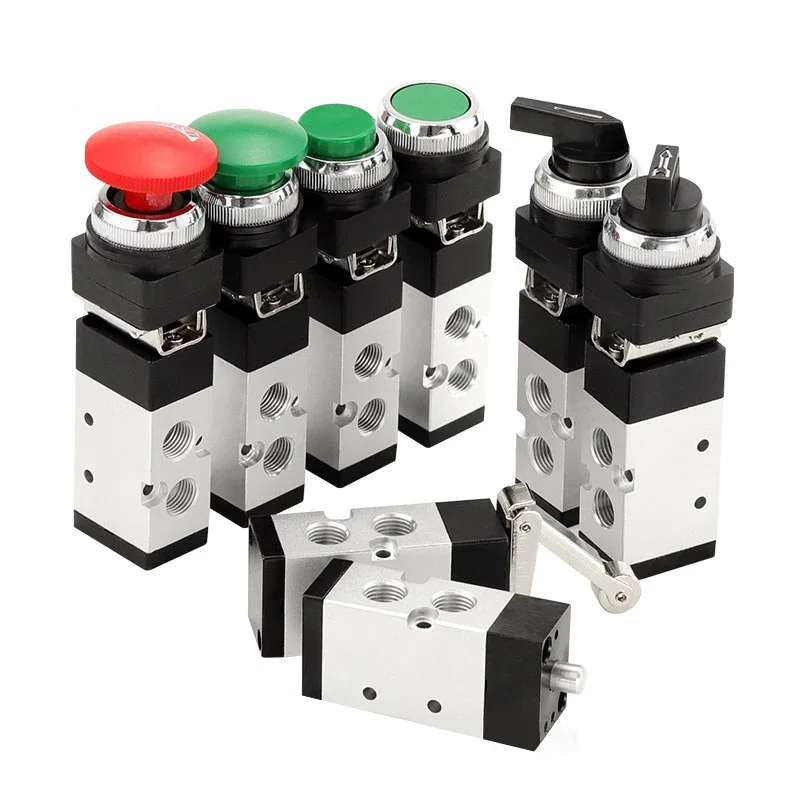 Pneumatic-Mechanical-Valve-2-Position-5-Way-Manual-Valve-Air-Switch ...