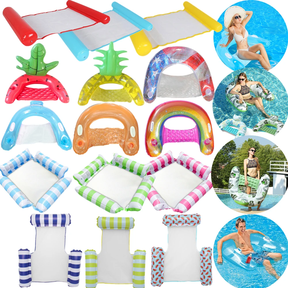 Swimming-Pool-Inflatable-Air-Mattres-with-Cup-Holder-U-shaped-Water ...