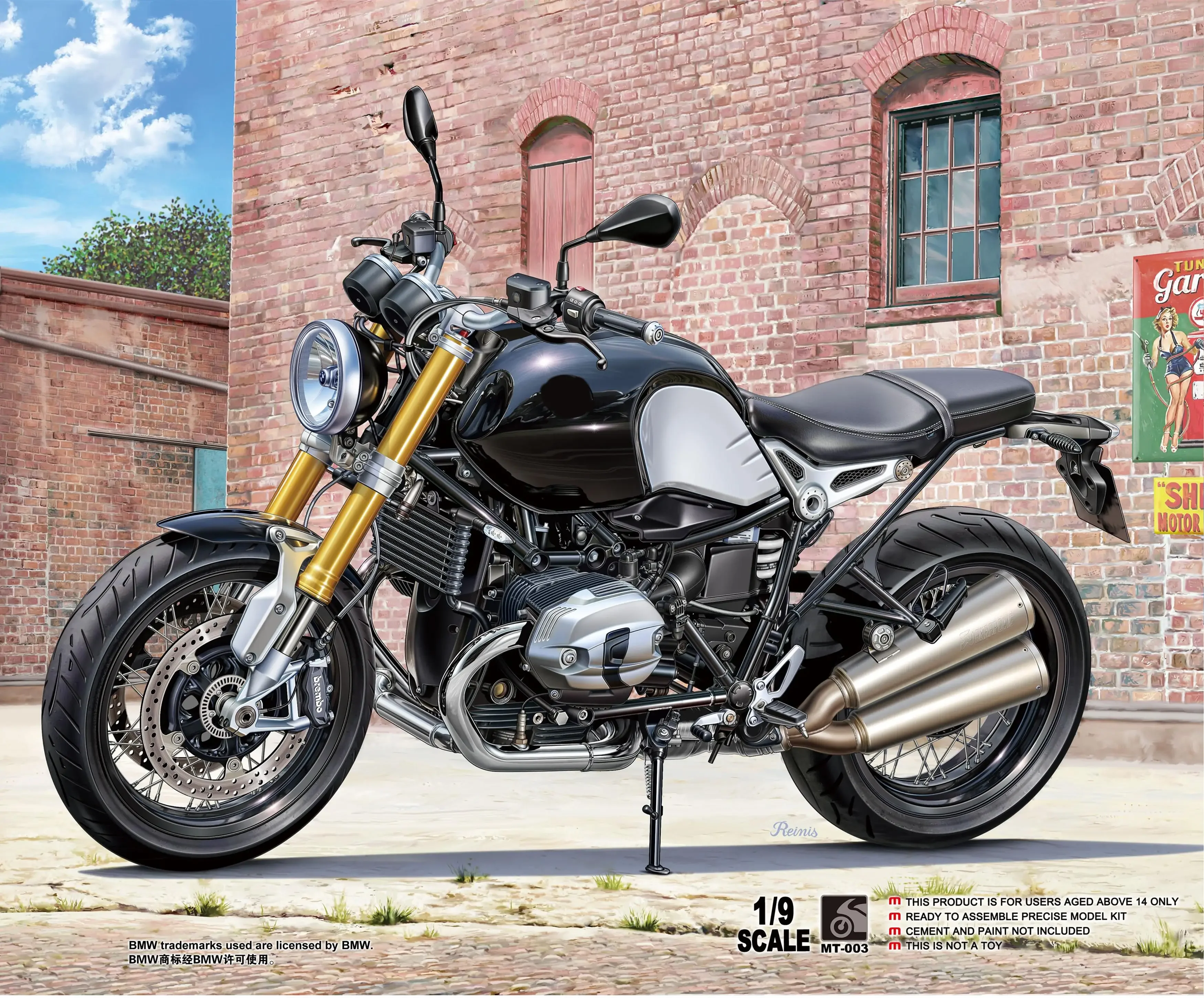 MENG MODEL MT-003 1/9 Scale MOTORCYCLE SERIES BMW R nineT (Normal ...