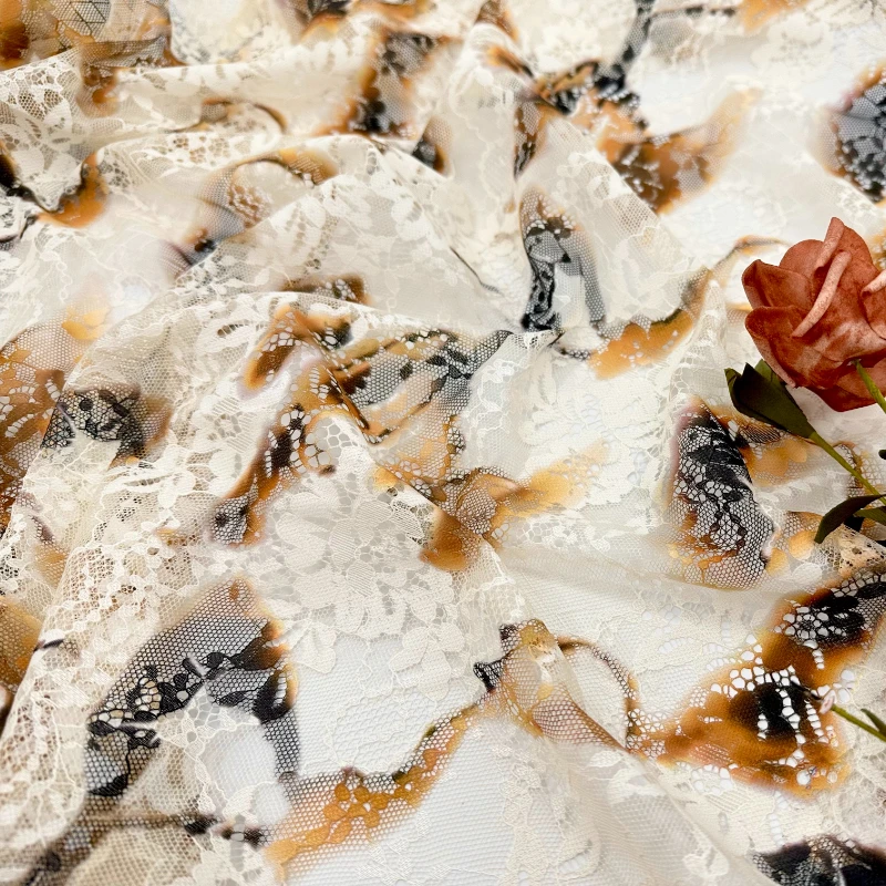 Fabric-Wide-148cmx50cm-White-Floral-Lace-Printing-and-Dyeing-DIY ...