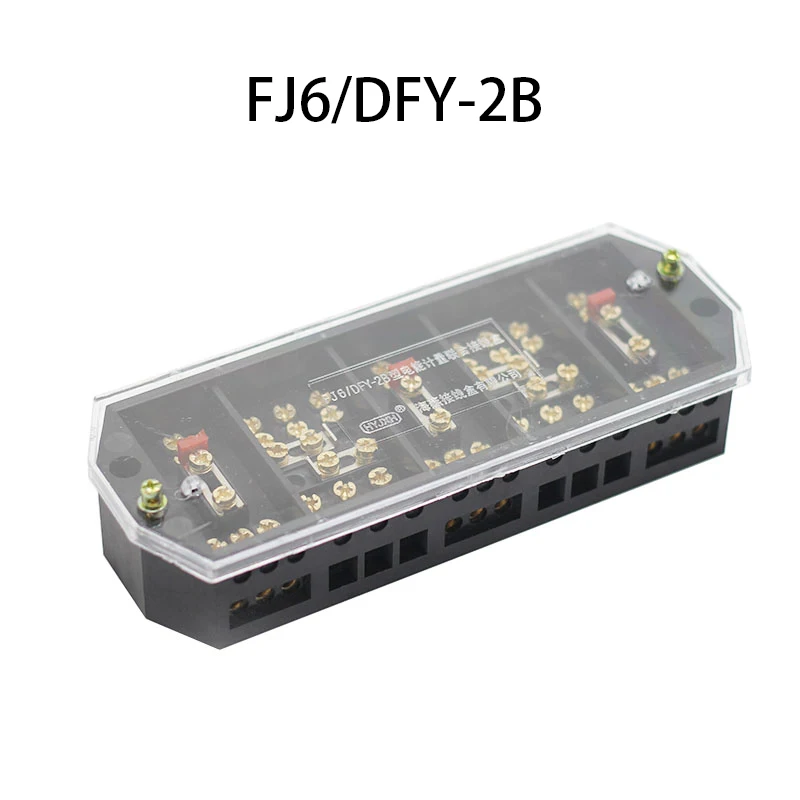 3 상 3 와이어 연결 상자 전원 에너지 측정 터미널 블록 FJ6/DFY 2B 블랙 베이클라이트 주입 1 입구 3 출구 ...