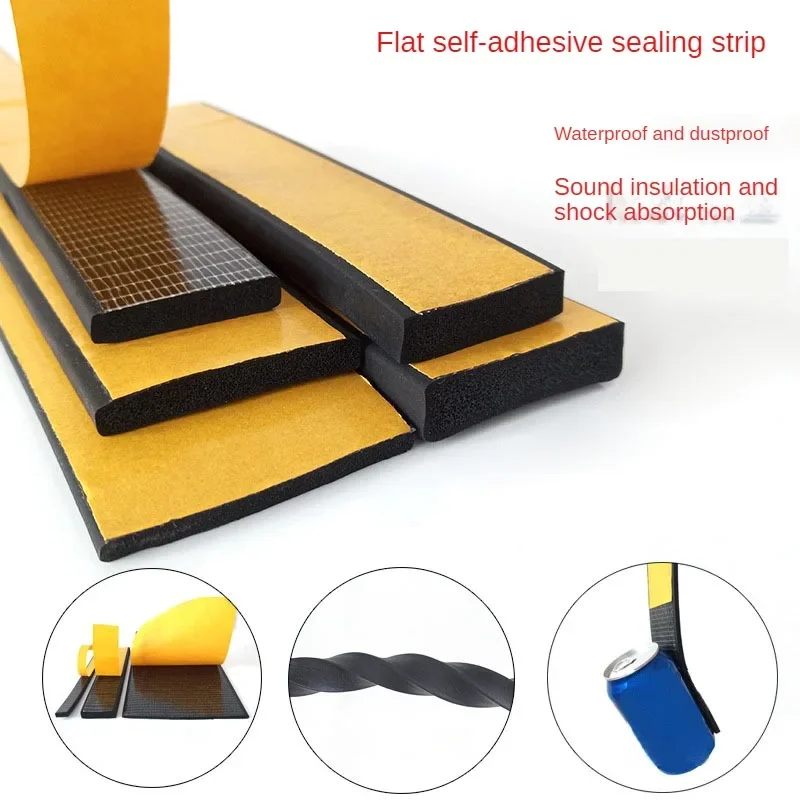 10m-EPDM-Self-Adhesive-Sponge-Seal-Strip-Rubber-Black-Foam-Strong ...