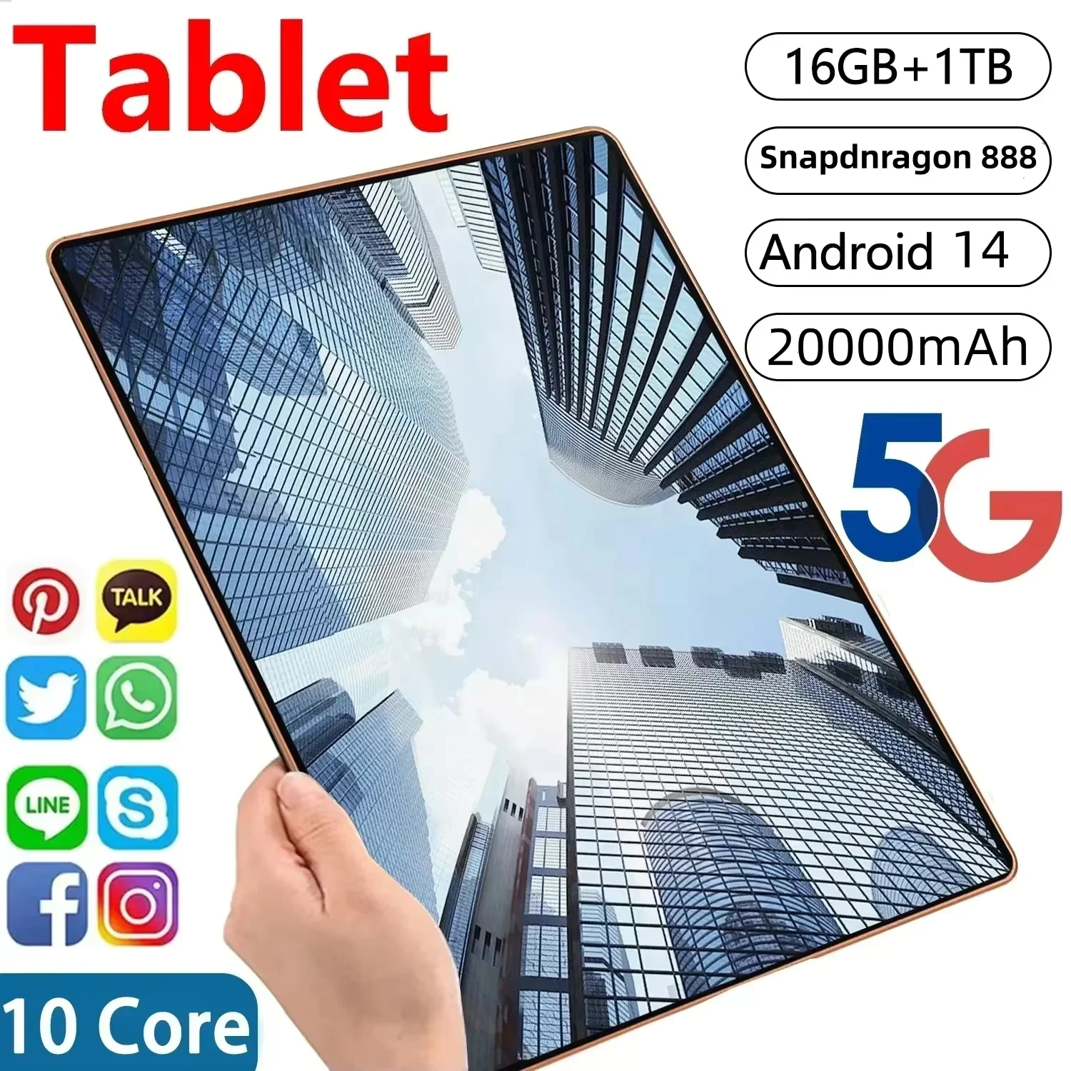 2025 nouveau Pad 15 Pro tablette Android 14 22GB + 2TB 20000mAh ...