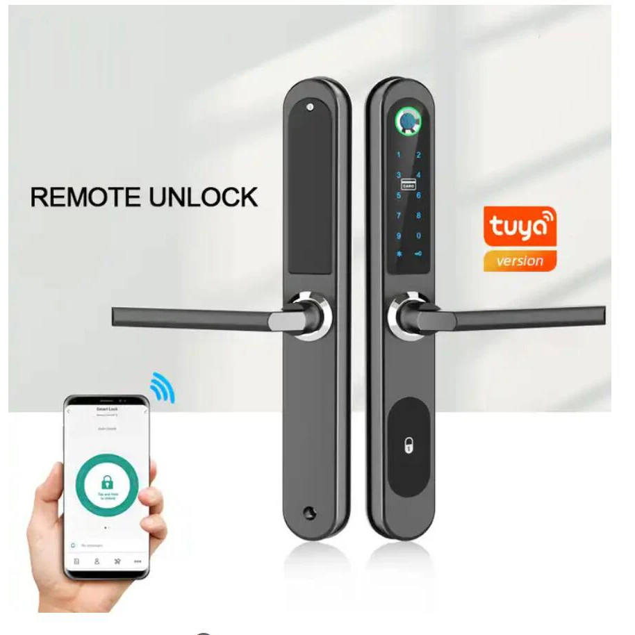 Tuya APP Waterproof Smart Fingerprint Password Card Door Lock Biometric ...