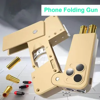 Shell Ejecting Black Toy Guns For Adults Boys Folding iPhone Gun That ...
