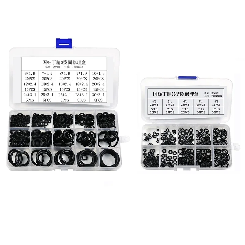200Pcs-O-ring-Rubber-Gaskets-Seal-Ring-Set-Nitrile-Rubber-High-Pressure ...