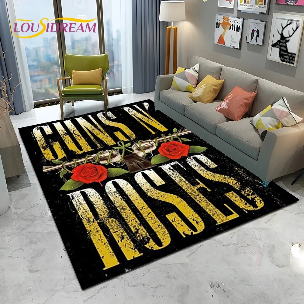 Alfombra-de-banda-de-Rock-dura-3D-Guns-N-Roses-Sign-para-el-hogar-sala ...