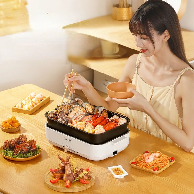 3.5l Split Type Electric Hotpot Household Barbecue Pot Multi-function ...