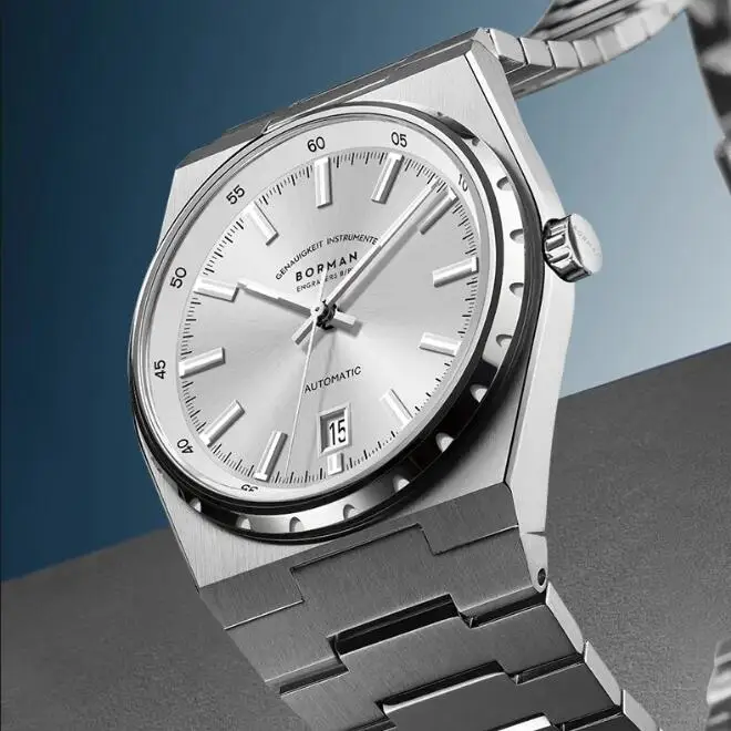 BORMAN Men Automatic Watch 40mm Vintage Mechanical Wristwatch Ultra ...