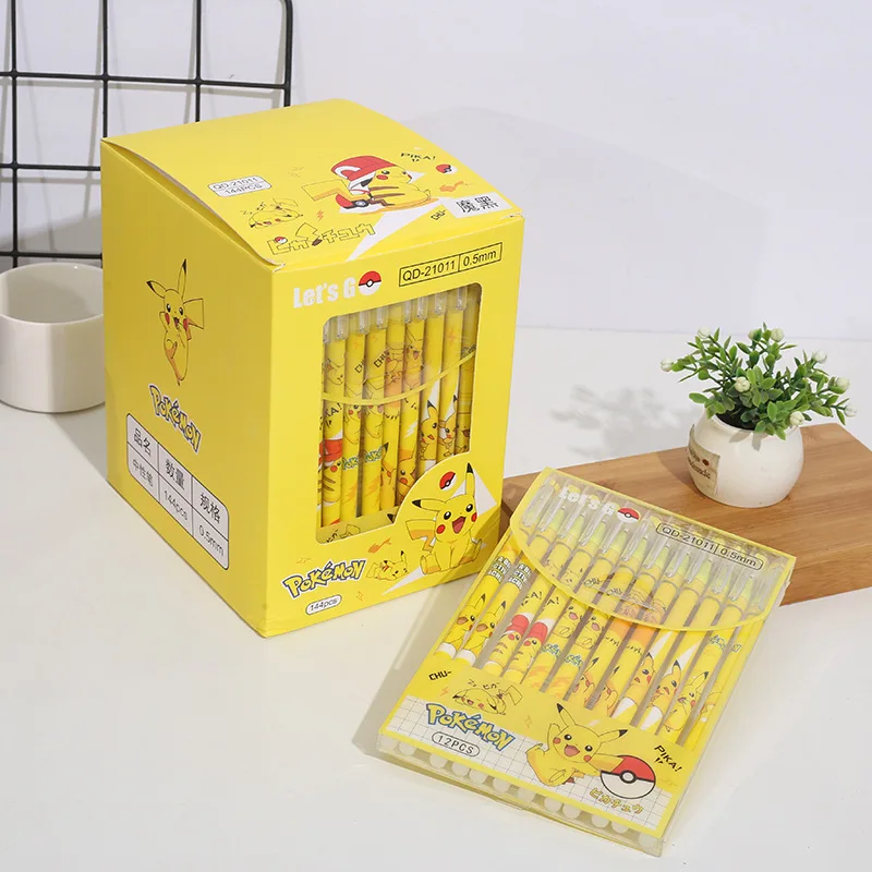 12Pcs-Anime-Pokemon-Pikachu-0-38MM-Gel-Pen-Stationery-Anime-Kt-Cat-Pens ...