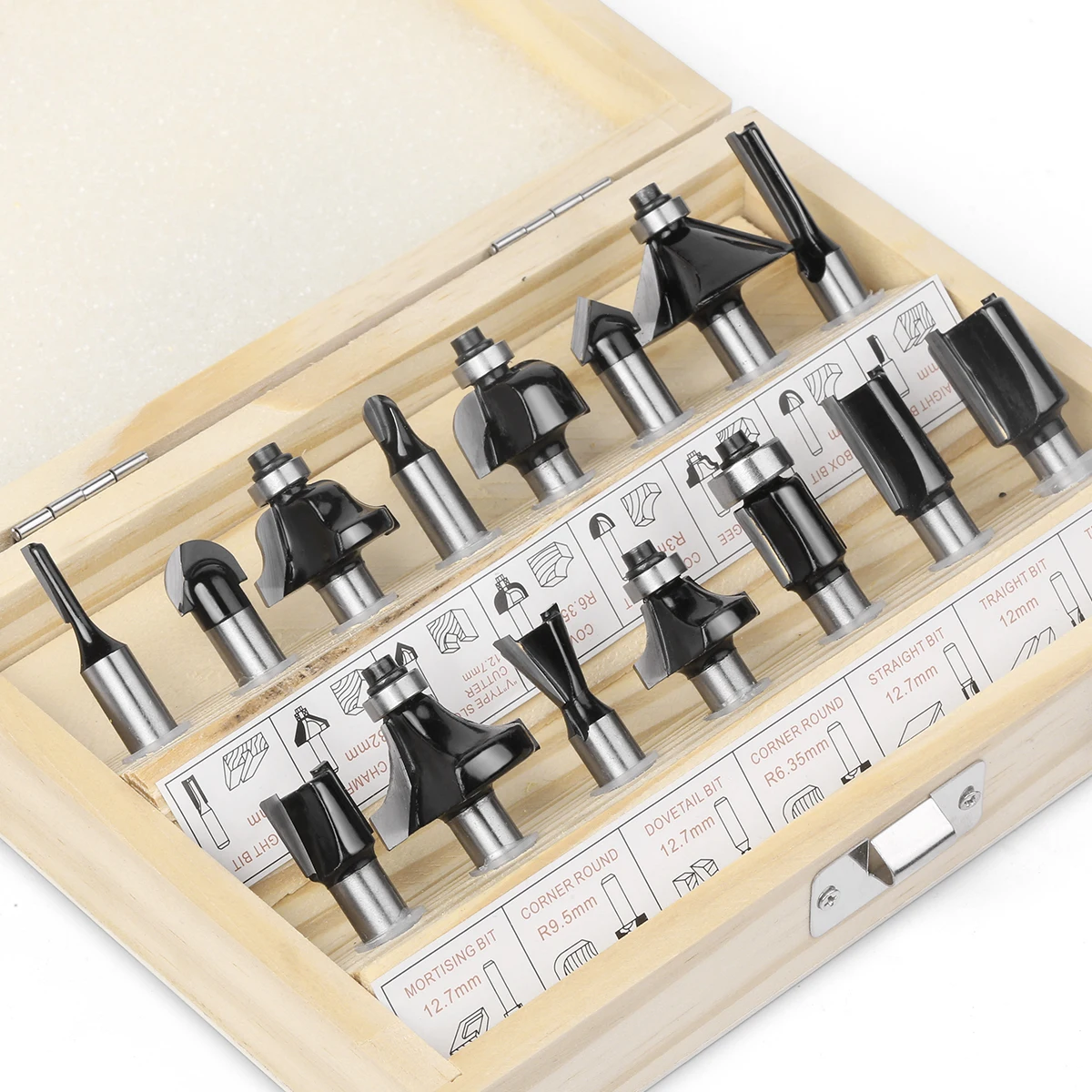 15pcs-8mm-Shank-Router-Bit-Set-Trimming-Straight-Milling-Cutter-for ...