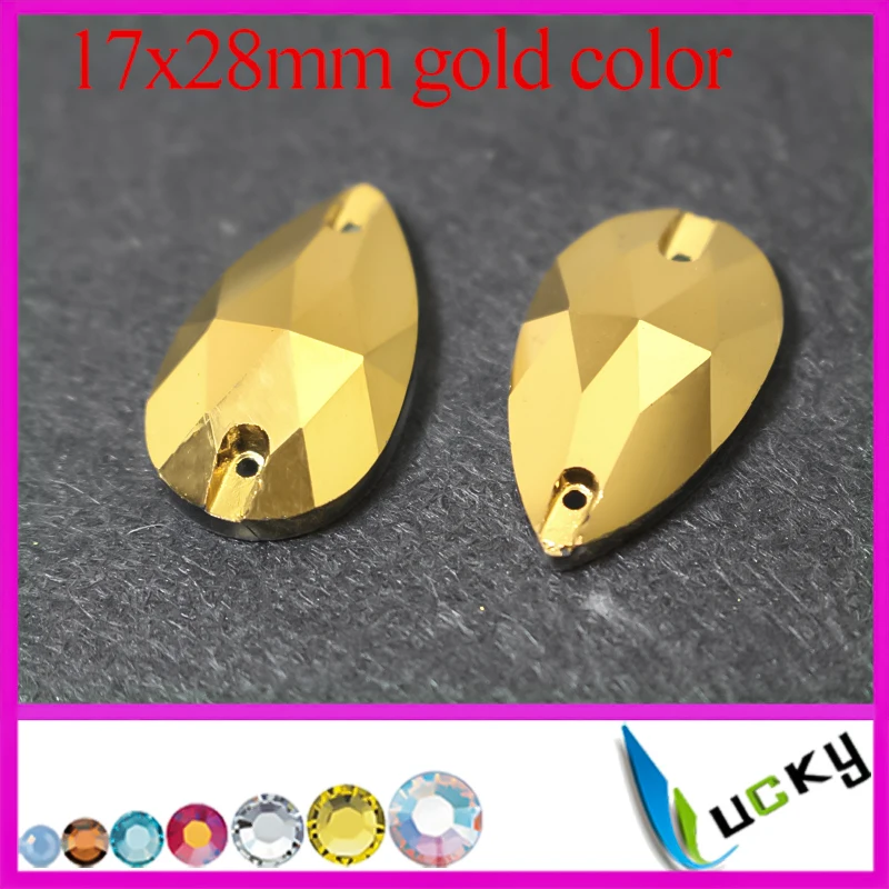 Golden-hematite-aurum-color-drop-shape-sew-on-crystal-all-size-AAA ...
