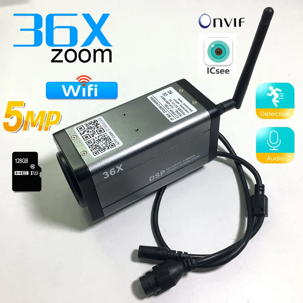 5MP-WIFI-36X-Zoom-Auto-Focus-HD-Wireless-PTZ-IP-Box-Camera-Audio-H-265 ...