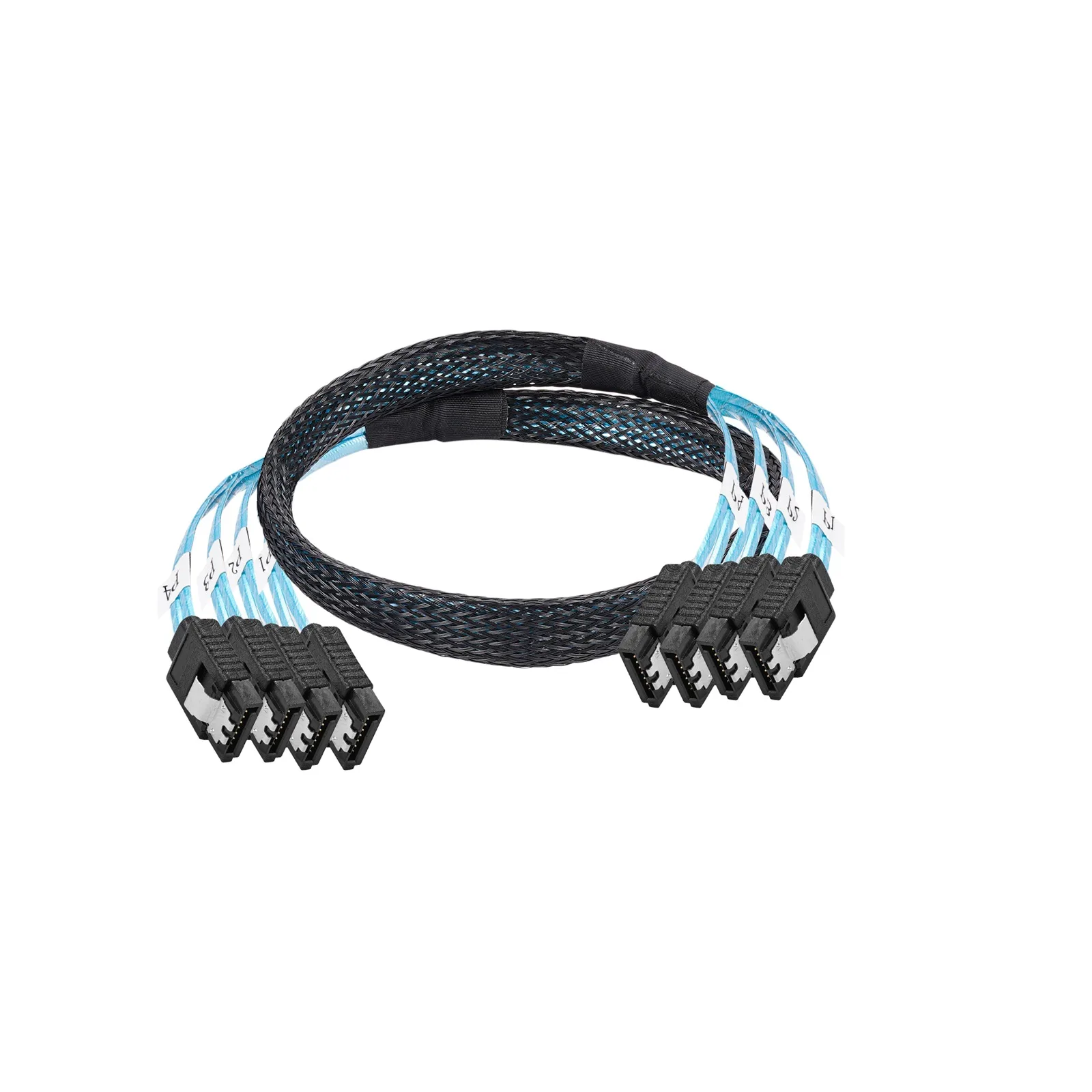 0.5M SATA III 6Gbps Data Cable 1/4/6 PCS/set 1/4/6 Ports 7Pin Sata ...