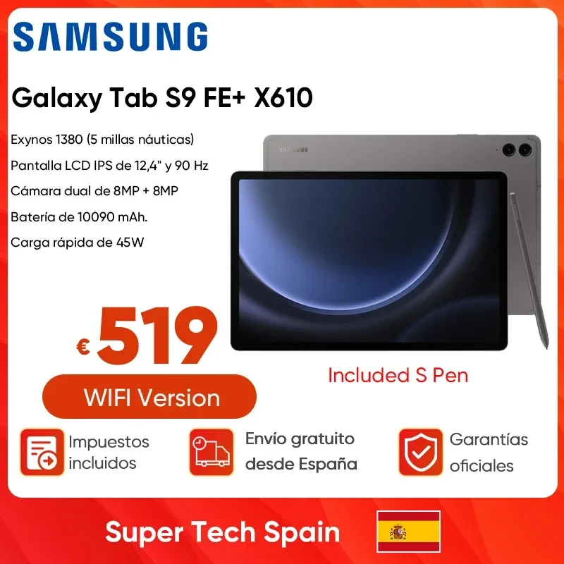 Samsung-Galaxy-Tab-S9-FE-X610-8-GB-128-GB-Exynos-1380-WiFi-Android ...