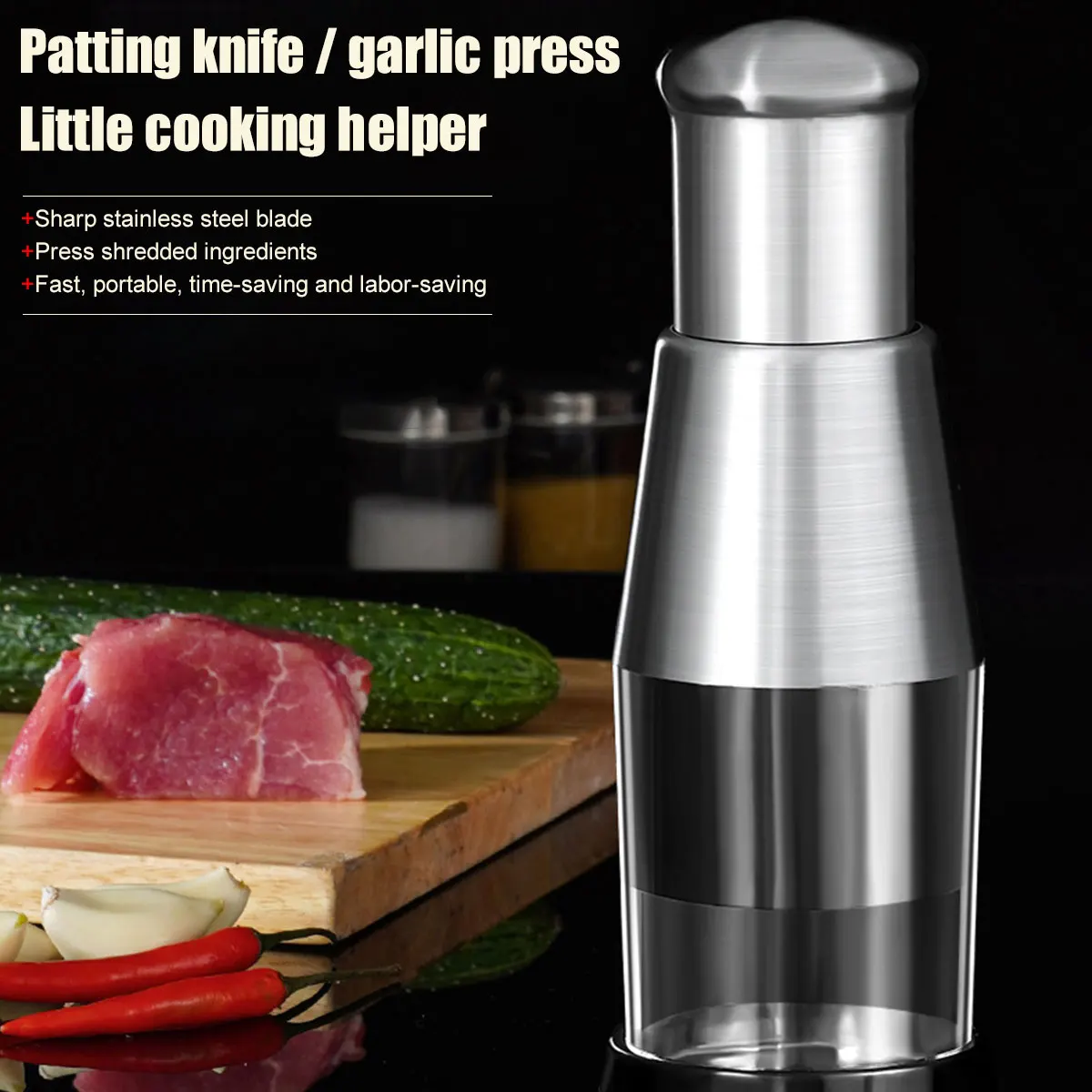 Pressed-Garlic-Chopper-Stainless-Steel-Manual-Garlic-Masher-Handheld ...