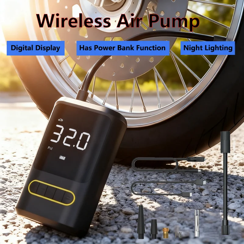 Portable Mini Inflatable Pump Wireless Bicycle Basketball Motorcycle ...