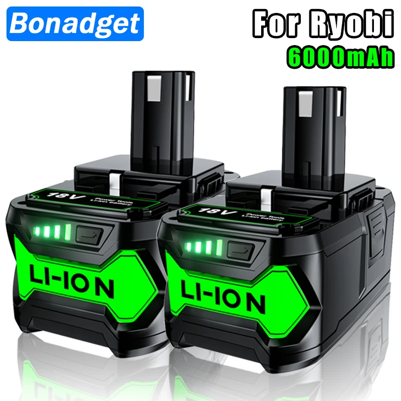 New 6.0ah 18v Replacement Battery For Ryobi 18v Lithium Battery For ...